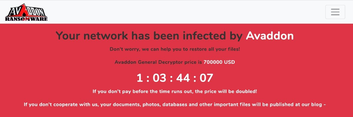 Avaddon : un butin d’au moins un million de dollars depuis début mai ...