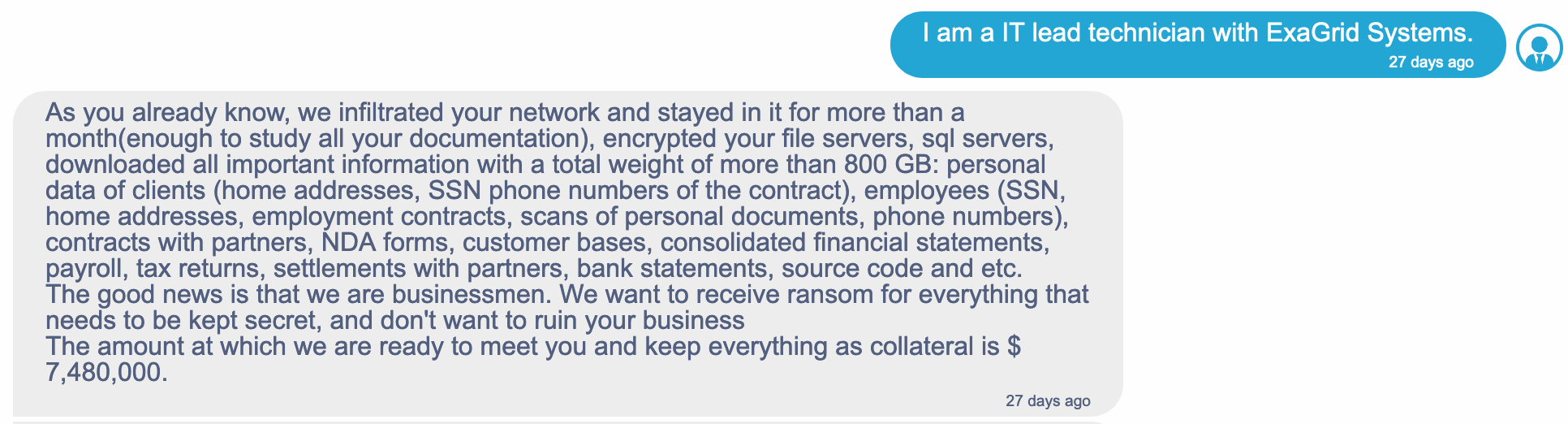 Ransomware : le spécialiste du stockage ExaGrid apparaît avoir cédé à ...